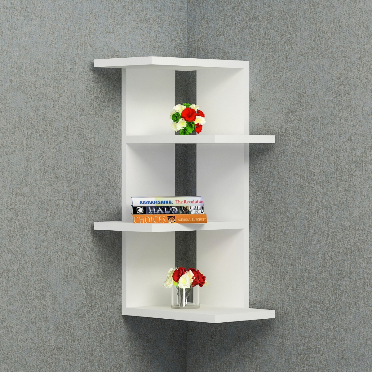 Matilda Corner Wall Shelf - White - Netsan Furniture - Home & Garden ...