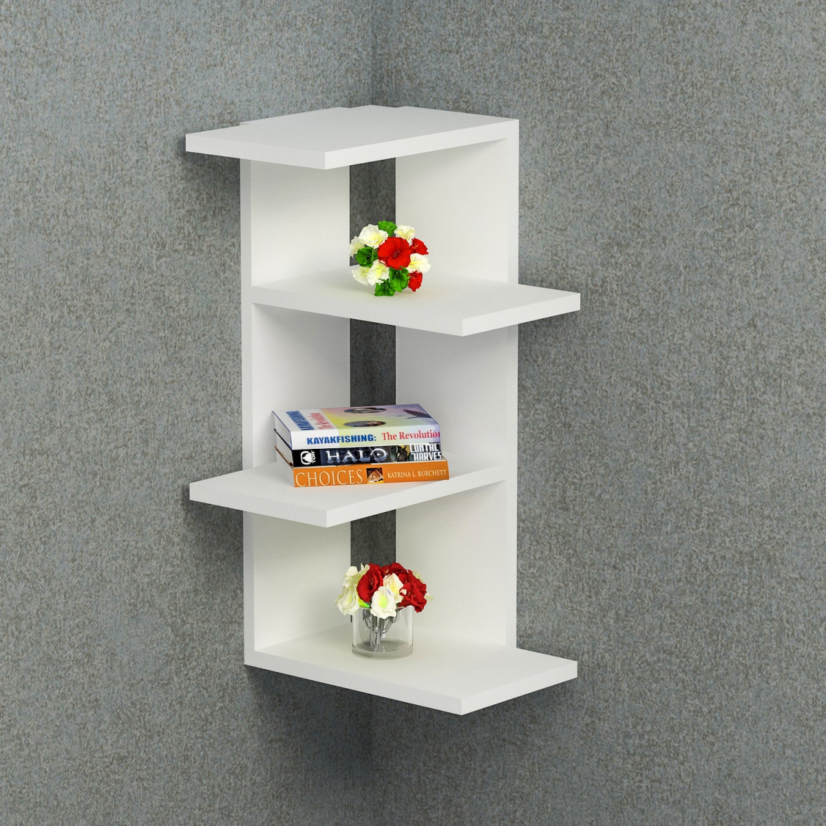 Matilda Corner Wall Shelf - White - Netsan Furniture - Home & Garden ...